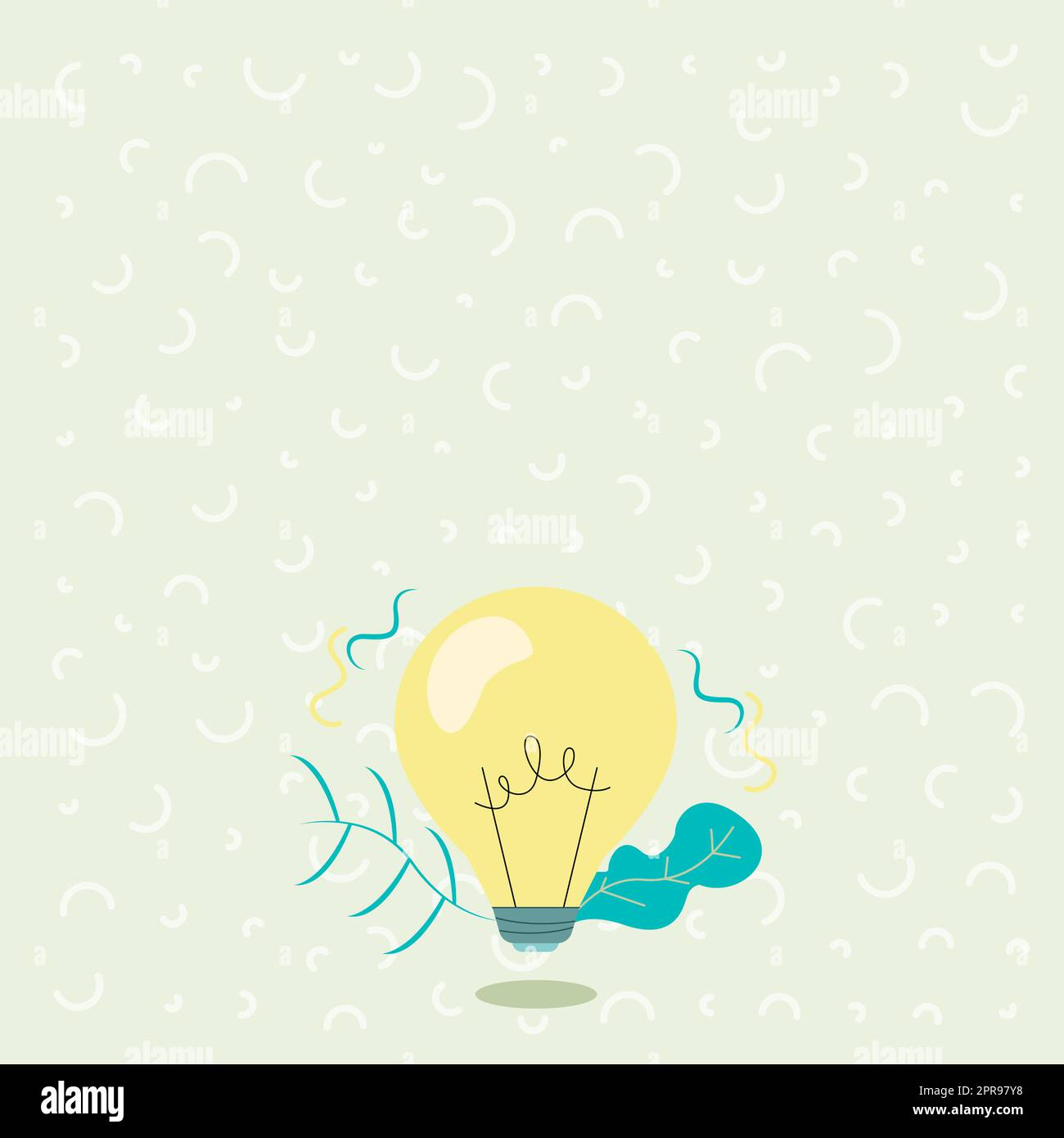 Illuminated Light Bulb Drawing With Plants Shell Showing Technology ...