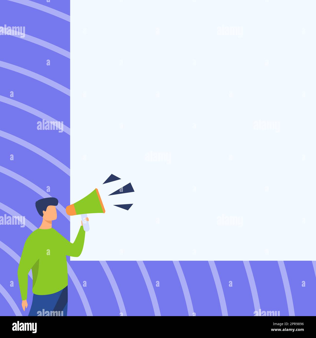 Businessman Drawing Talking Through Megaphone Making Wonderful New ...