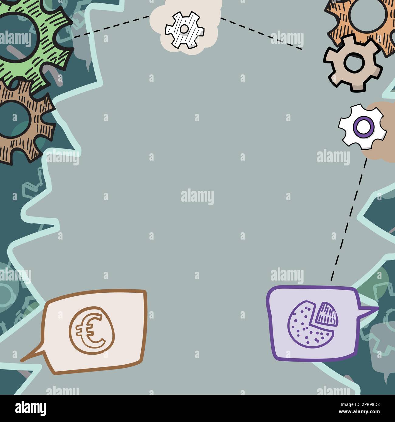 Illustration Of Mechanic Gears Connected To Each Other Performing Work ...