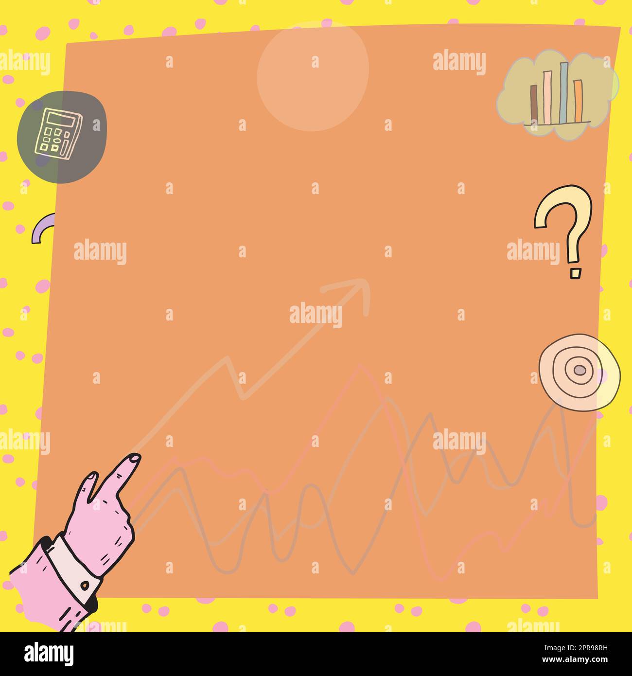 Hand Pointing On Important Messages With Arrows Up And Graphs In ...