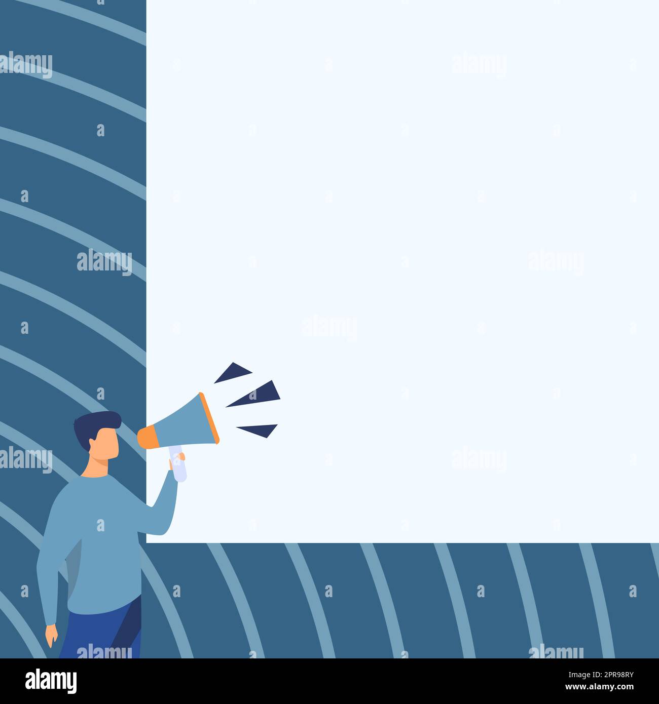 Businessman Drawing Talking Through Megaphone Making Wonderful New ...