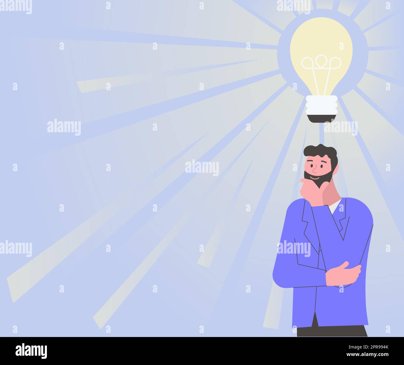 Illustration Of A Man Standing Coming Up With New Amazing Ideas ...