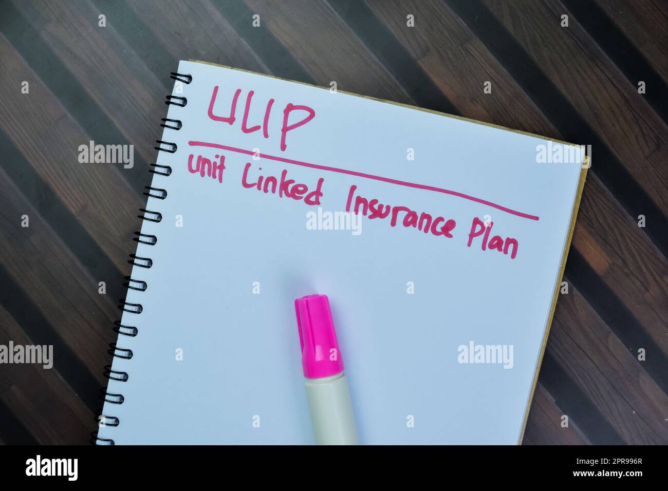 Concept of ULIP - Unit Linked Insurance Plan write on book isolated on ...