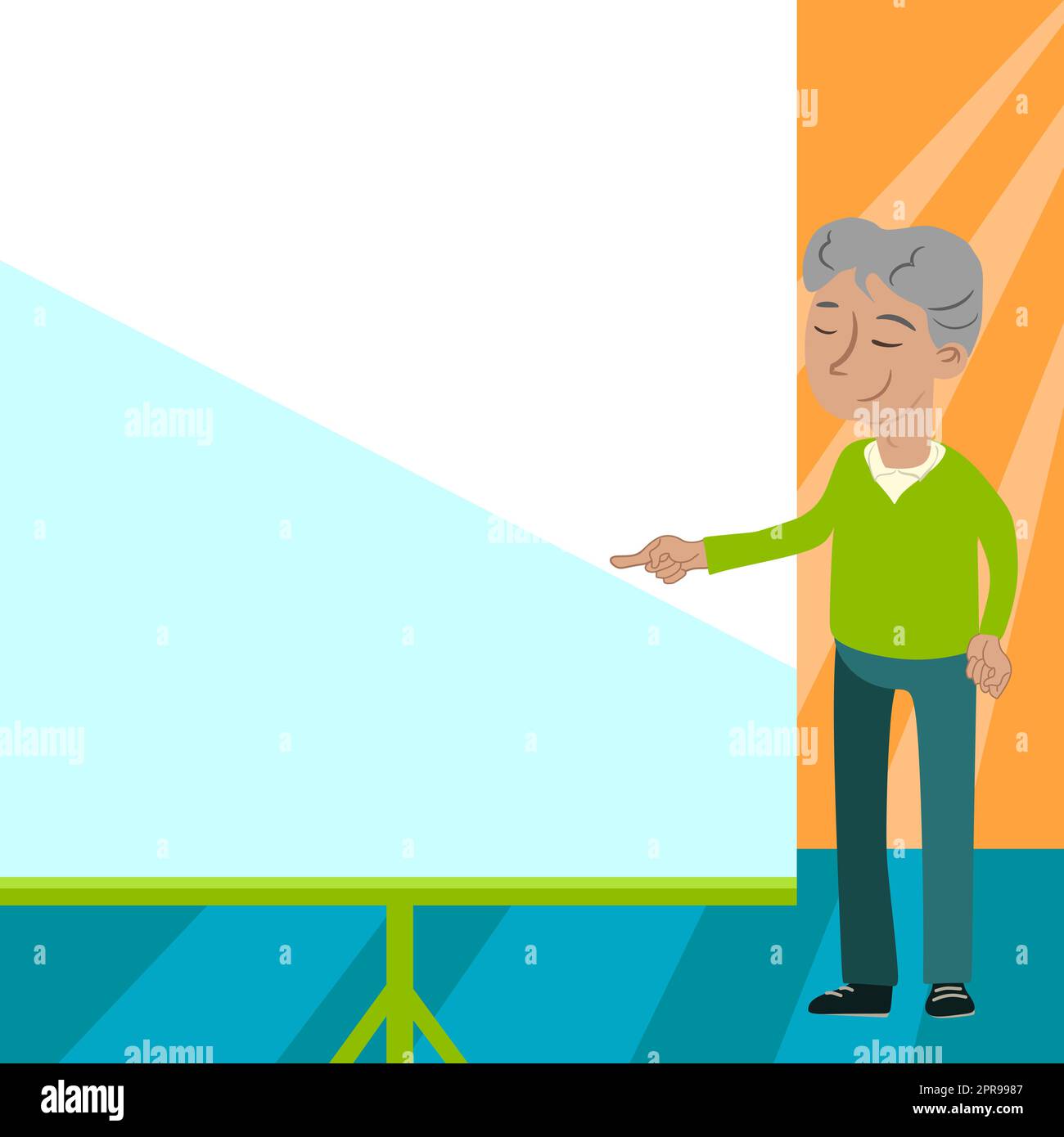 Businessman Pointing Finger Empty Drawboard Representing Planning ...