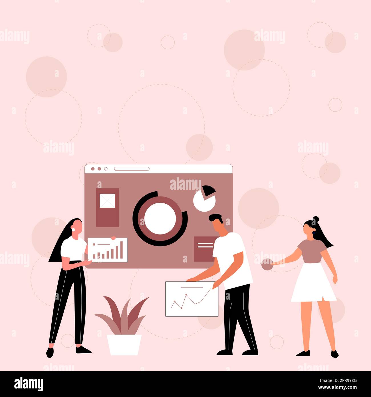 Illustration Of Employee Helping Together Sharing New Wonderful Ideas ...