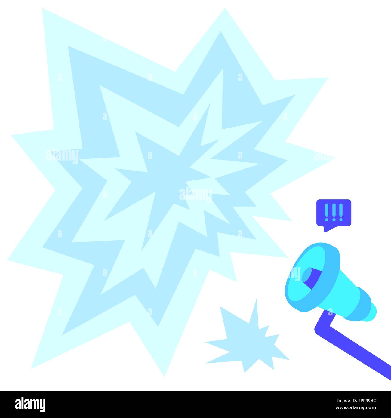 Megaphone Drawing With Large Sparking Chat Cloud Making Loud ...