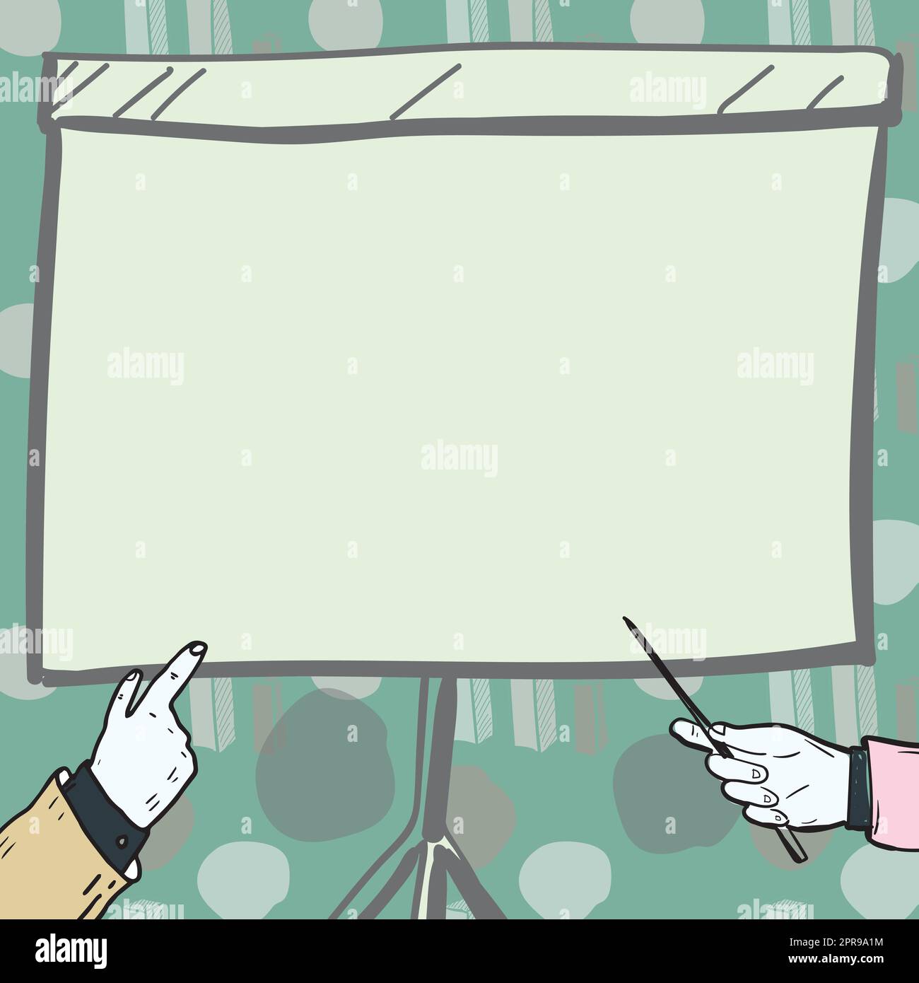 Businessman Pointing Finger Empty Presentation Board Representing ...
