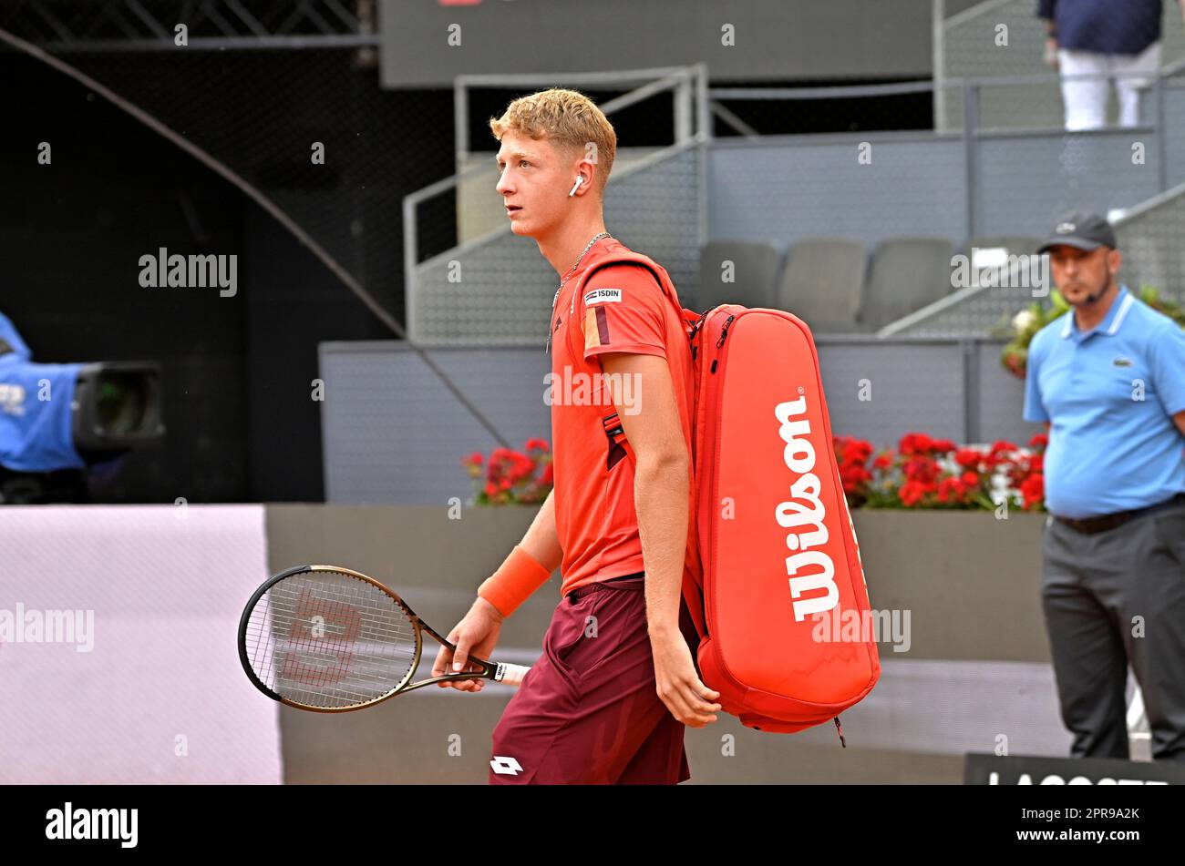 Martín Landaluce during his match against Richard Gasquet at the Mutua ...