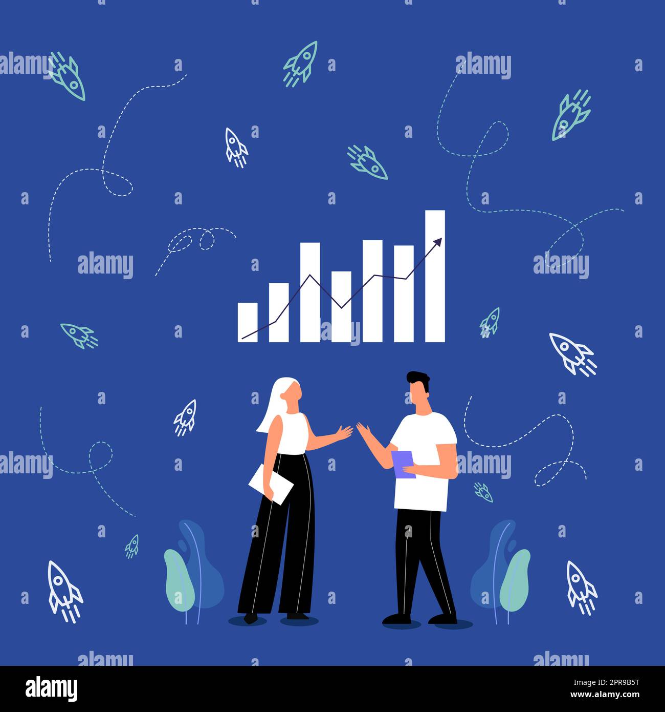 Illustration Of Partners Sharing New Wonderful Ideas For Skill ...