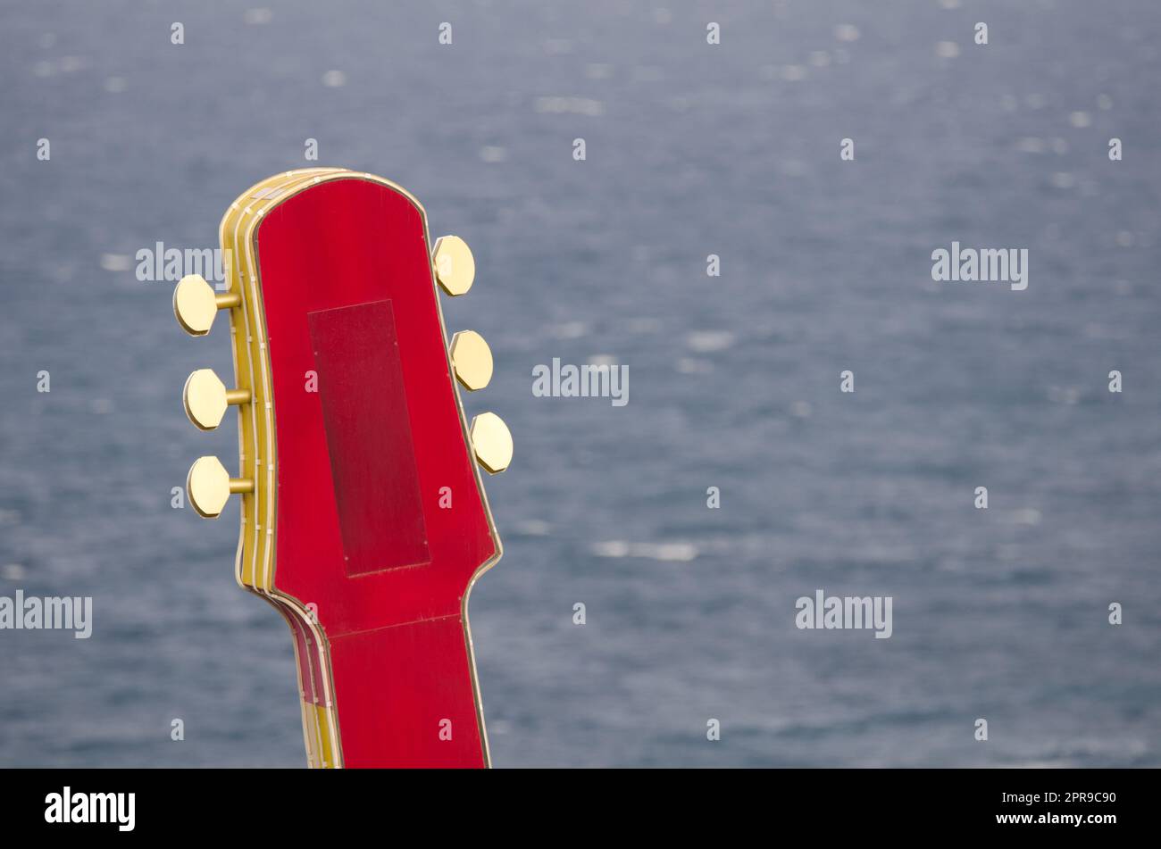 Detail of the sculpture of a giant guitar Stock Photo - Alamy
