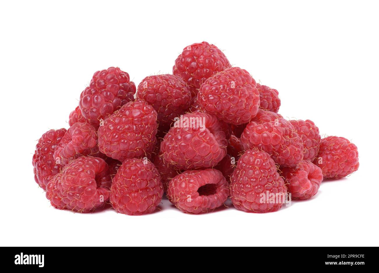 Pile fresh ripe raspberries Cut Out Stock Images & Pictures - Alamy