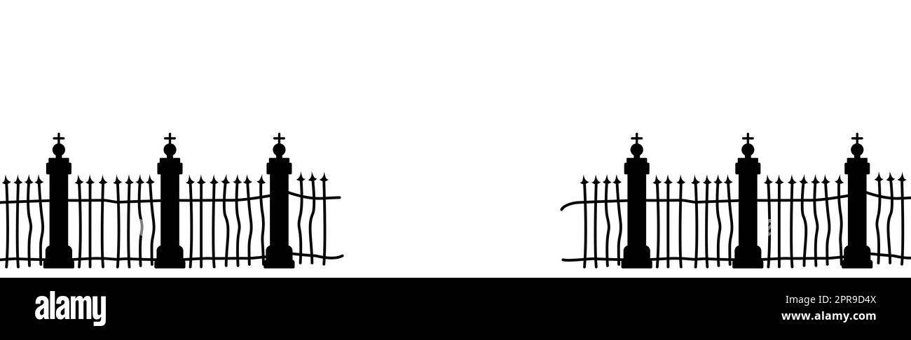 Graveyard Fence Silhouette