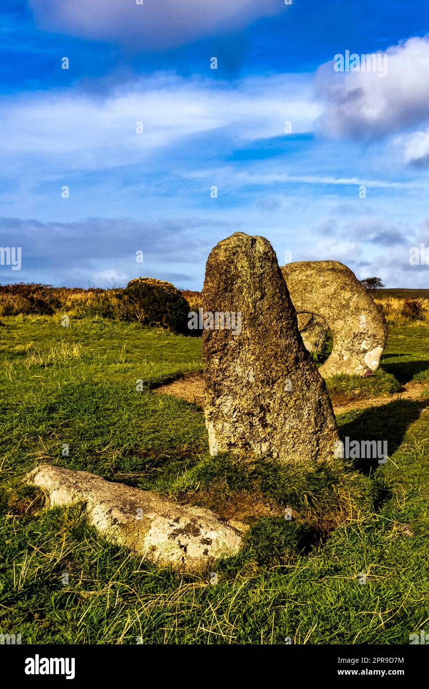 Men-an-Tol known as Men an Toll or Crick Stone - small formation of ...