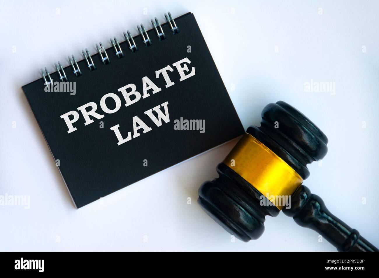 Probate law and gavel on white cover background. Law and order concept ...