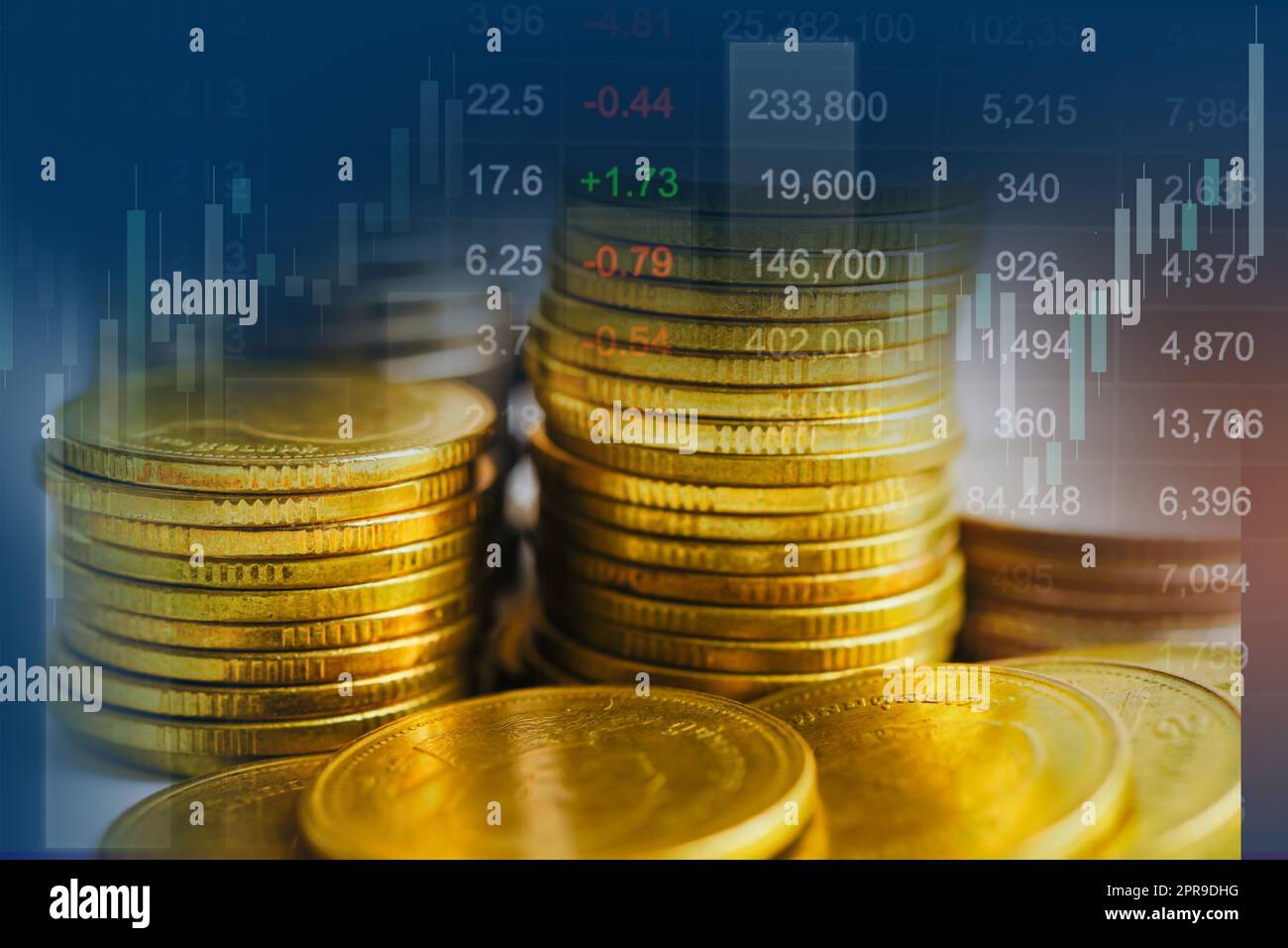 Stock market finance business, economy trend graph digital technology ...