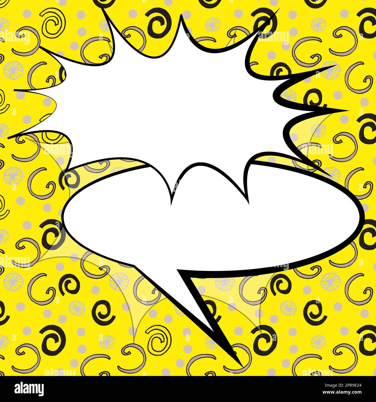 Comic Blank Speech Bubble With Copy Space And Colorful Doodles. Design Of Empty Template In ...