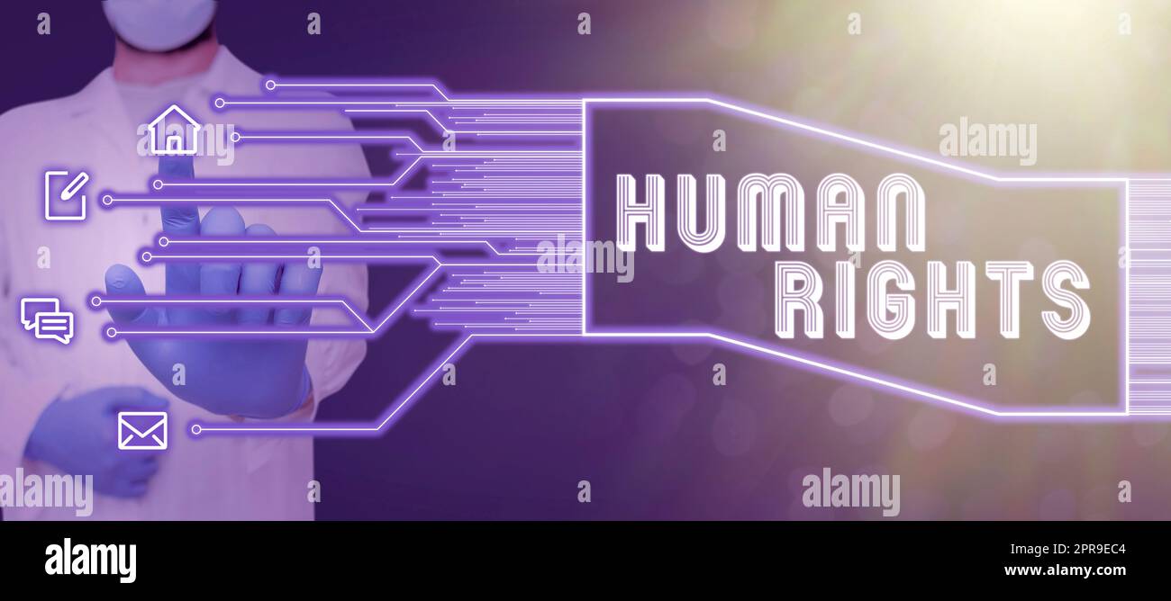 Writing displaying text Human Rights. Business idea Moral Principles ...
