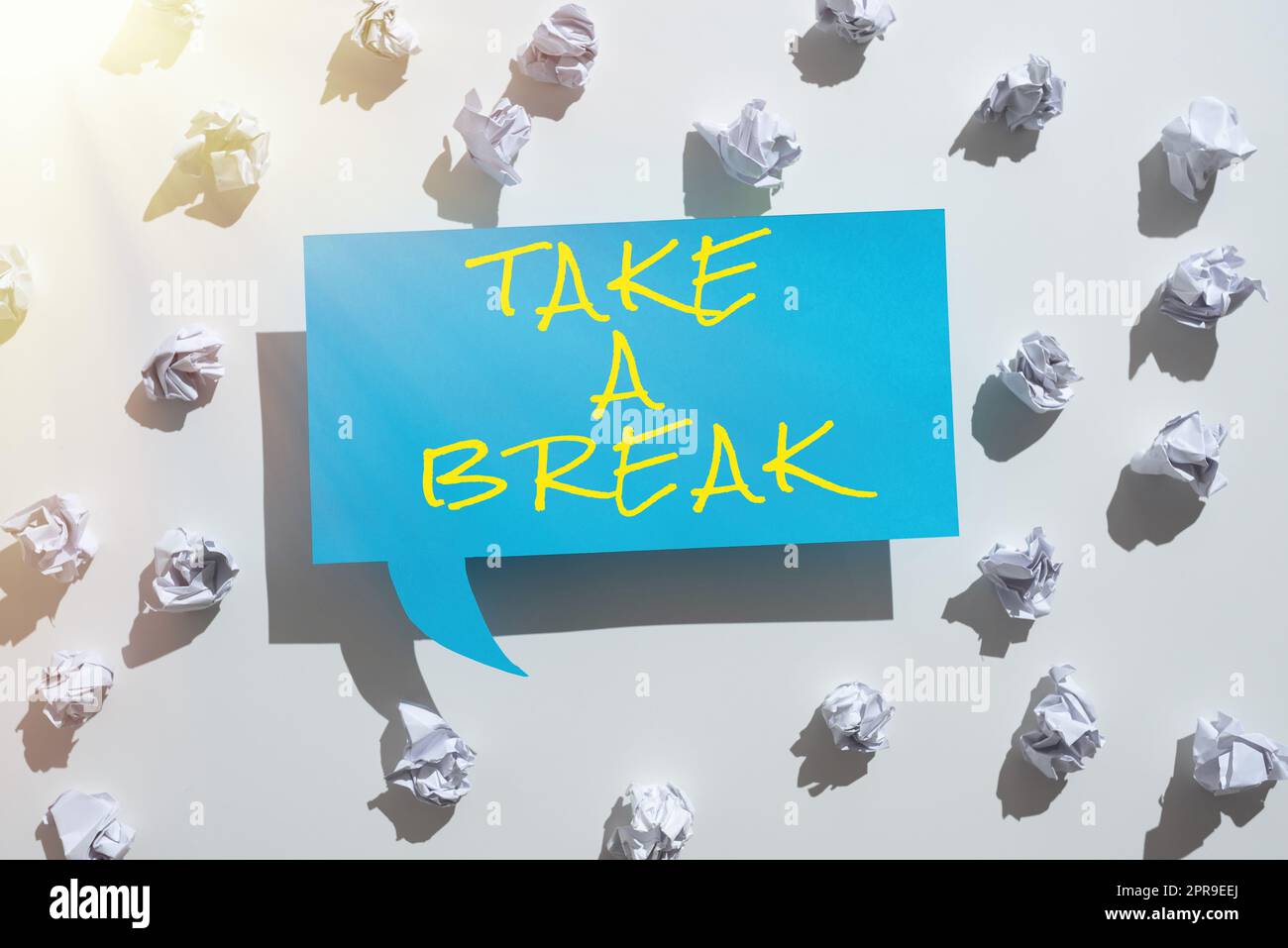Hand writing sign Take A Break. Conceptual photo Resting Stop doing ...