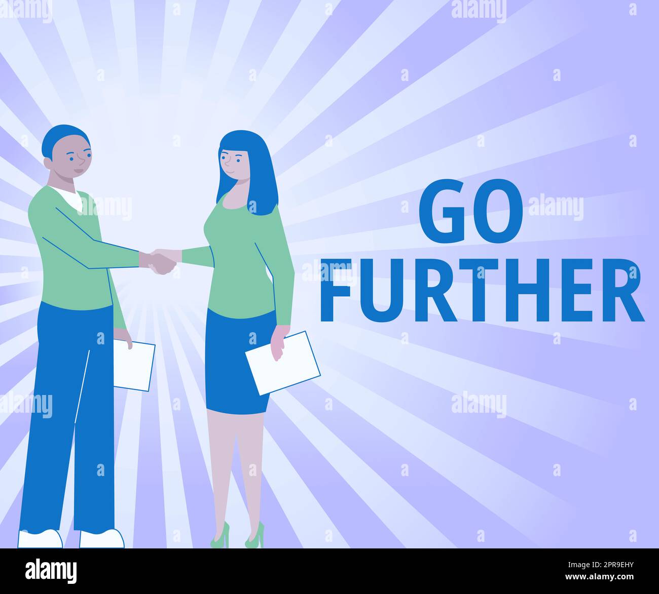 Hand writing sign Go Further. Conceptual photo To move to a greater ...