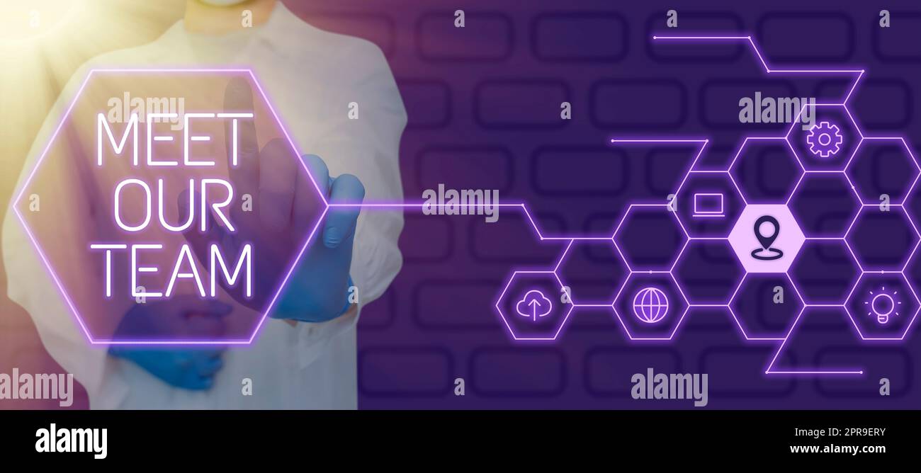 Handwriting text Meet Our Team. Internet Concept Presentation of a ...