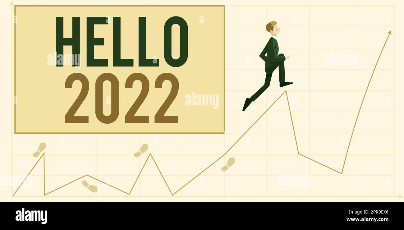 Text caption presenting Hello 2022. Business showcase Hoping for a ...