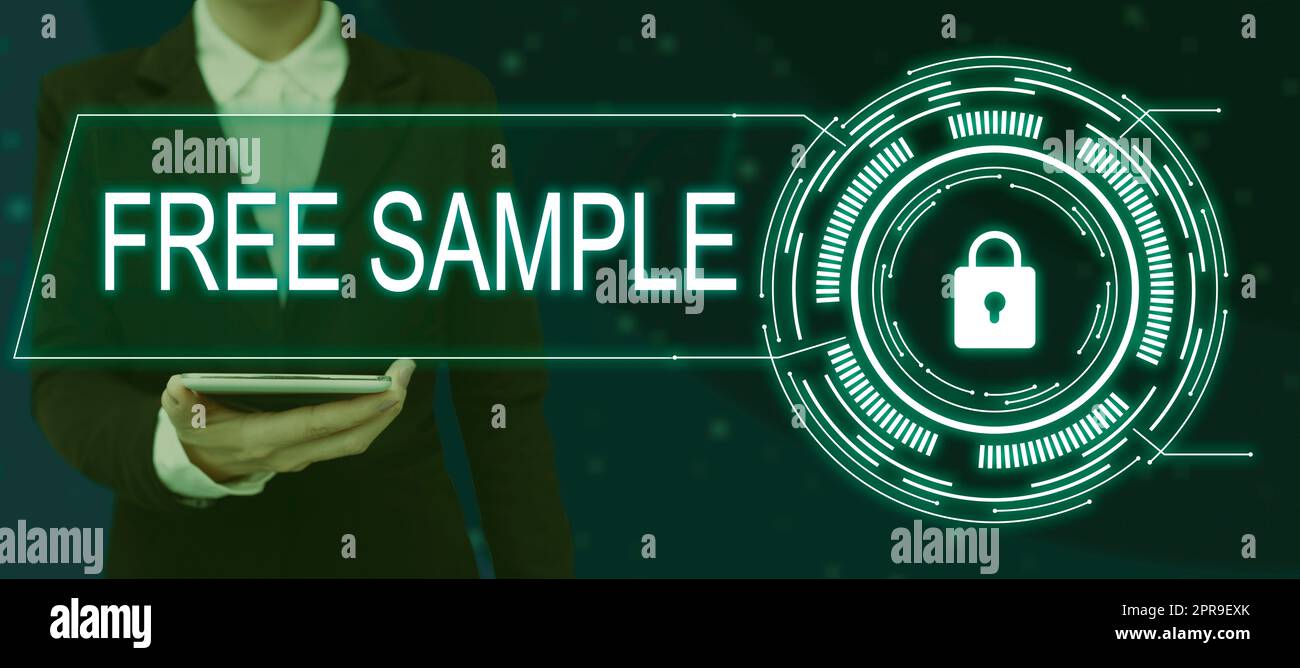 Hand writing sign Free Sample. Business idea portion of products given ...