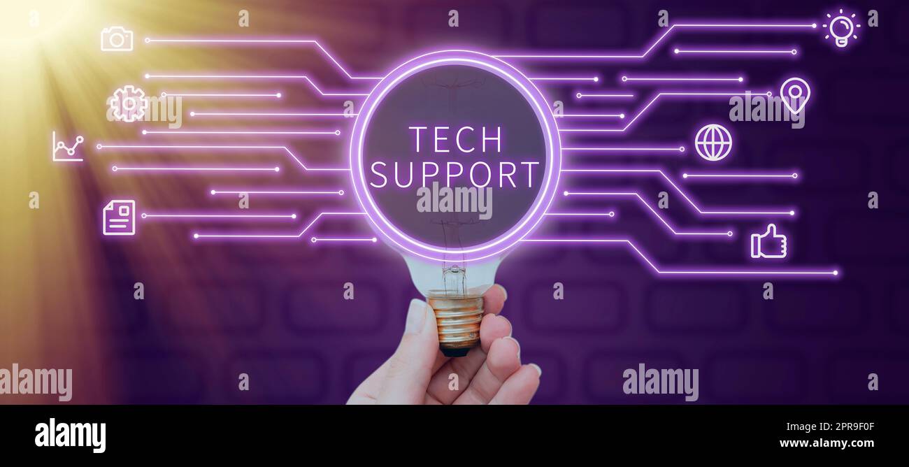 Hand writing sign Tech Support. Word for Assisting individuals who are ...