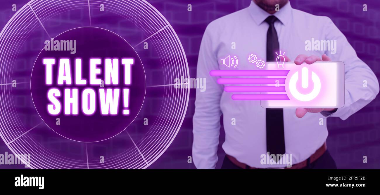 Text caption presenting Talent Show. Concept meaning Competition of ...