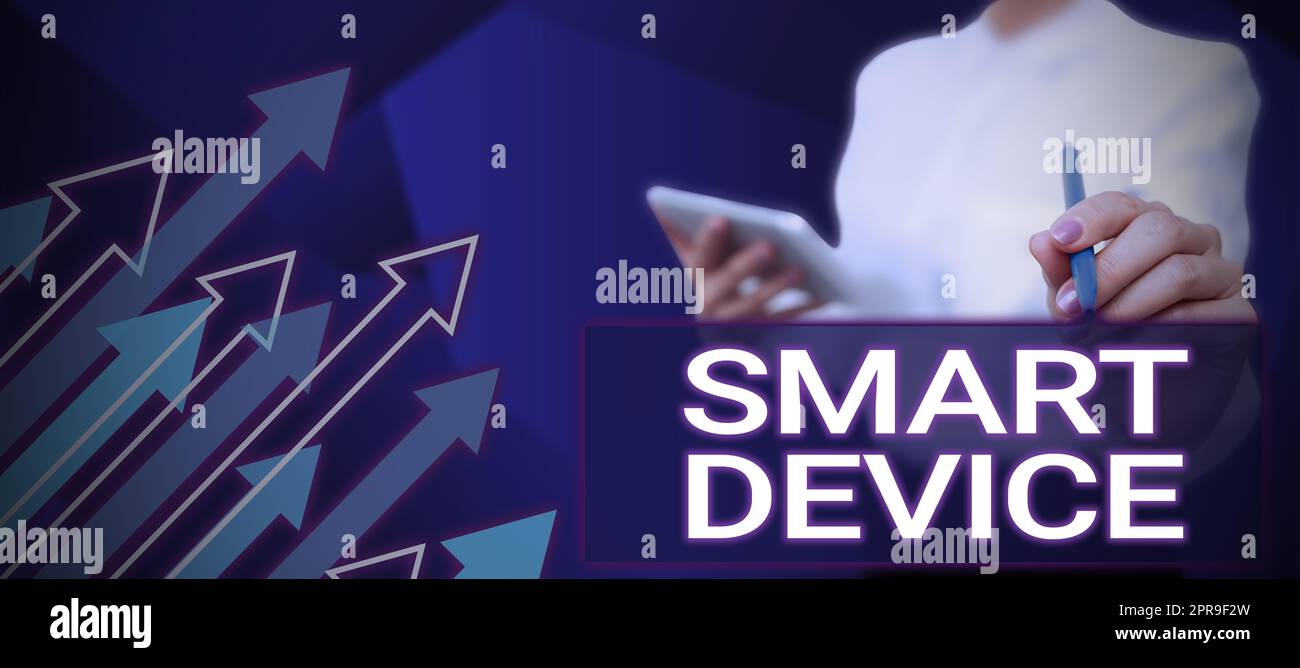 Text caption presenting Smart Device. Word for Electronic gadget that ...