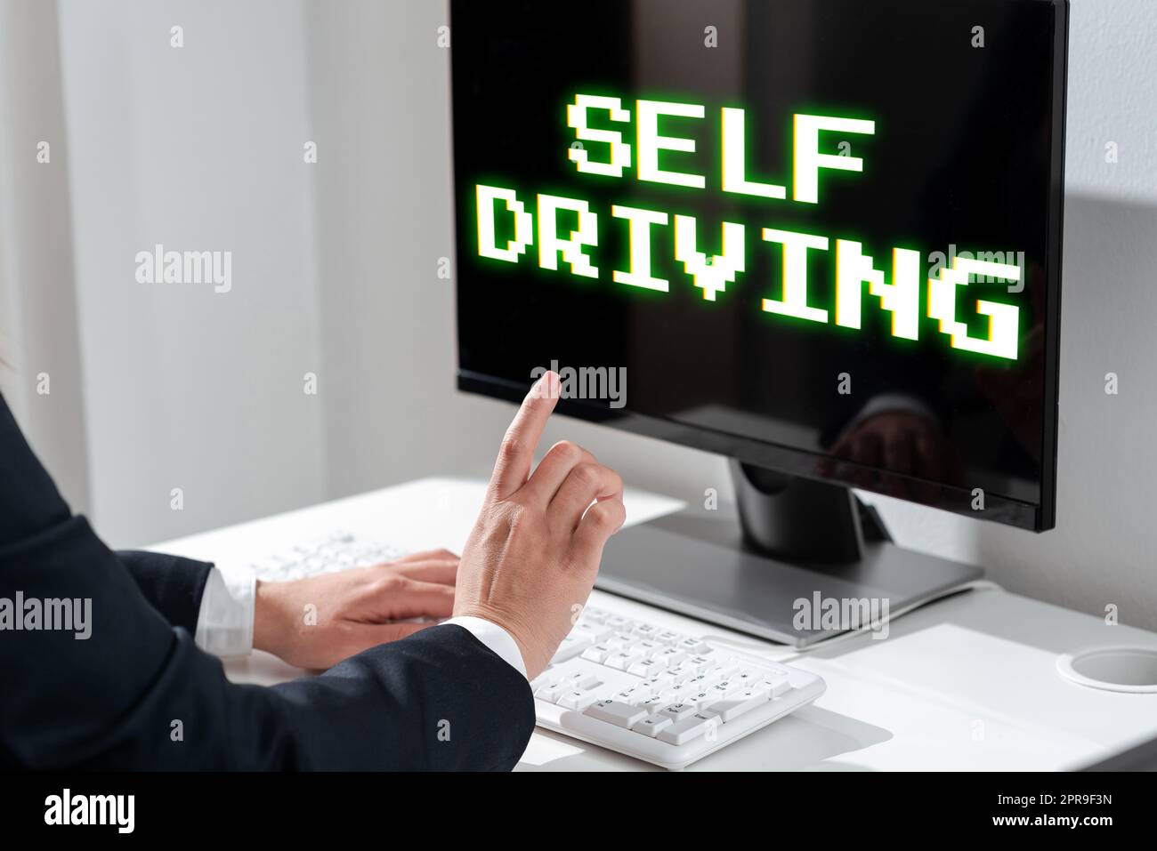 Conceptual caption Self Driving. Internet Concept Autonomous vehicle ...