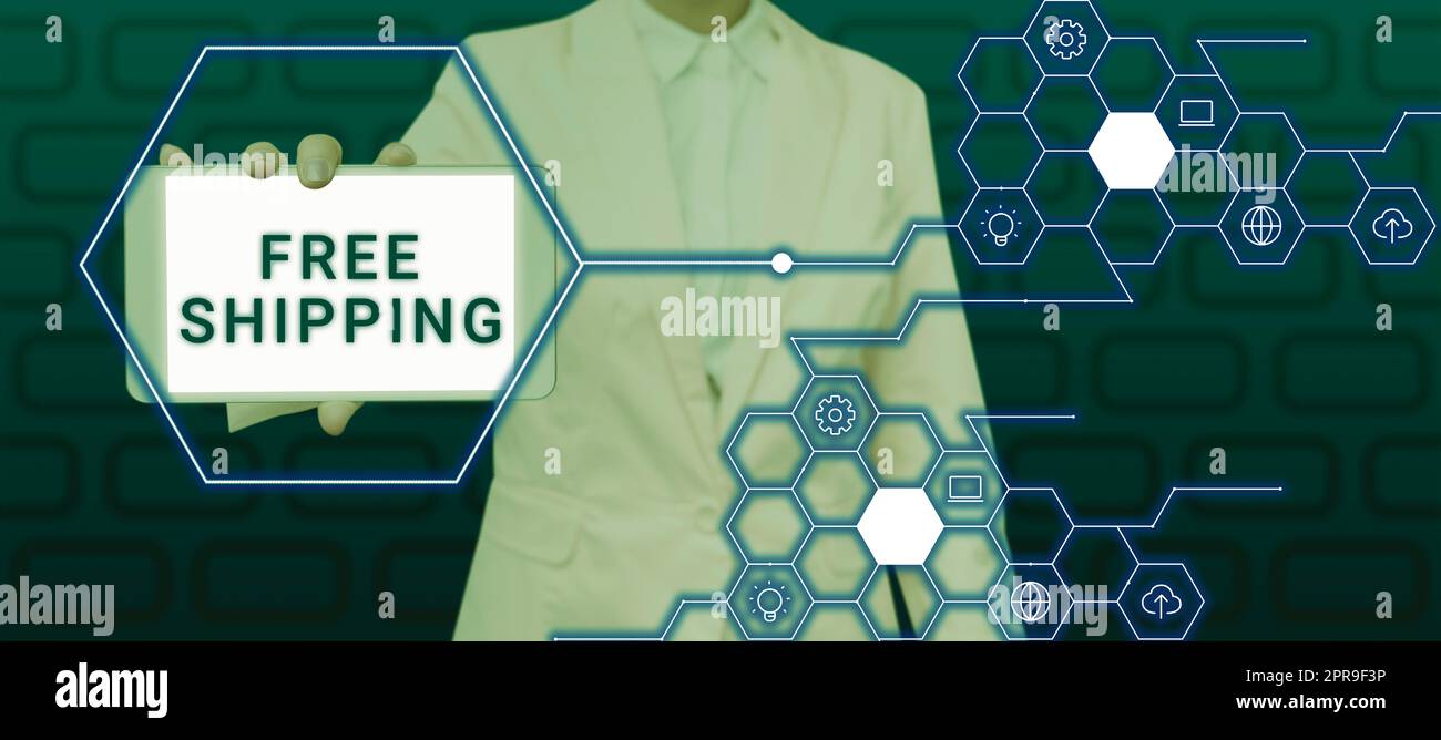 Conceptual display Free Shipping. Word Written on Freight Cargo ...