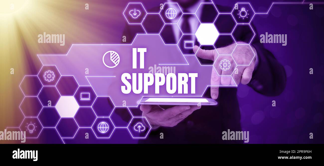 Inspiration showing sign It Support. Concept meaning Lending help about ...