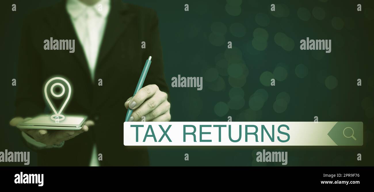 Inspiration showing sign Tax Returns. Business showcase Tax payer ...