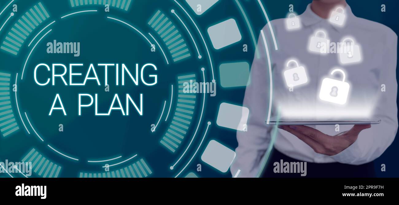 Writing displaying text Creating A Plan. Business approach Establish ...