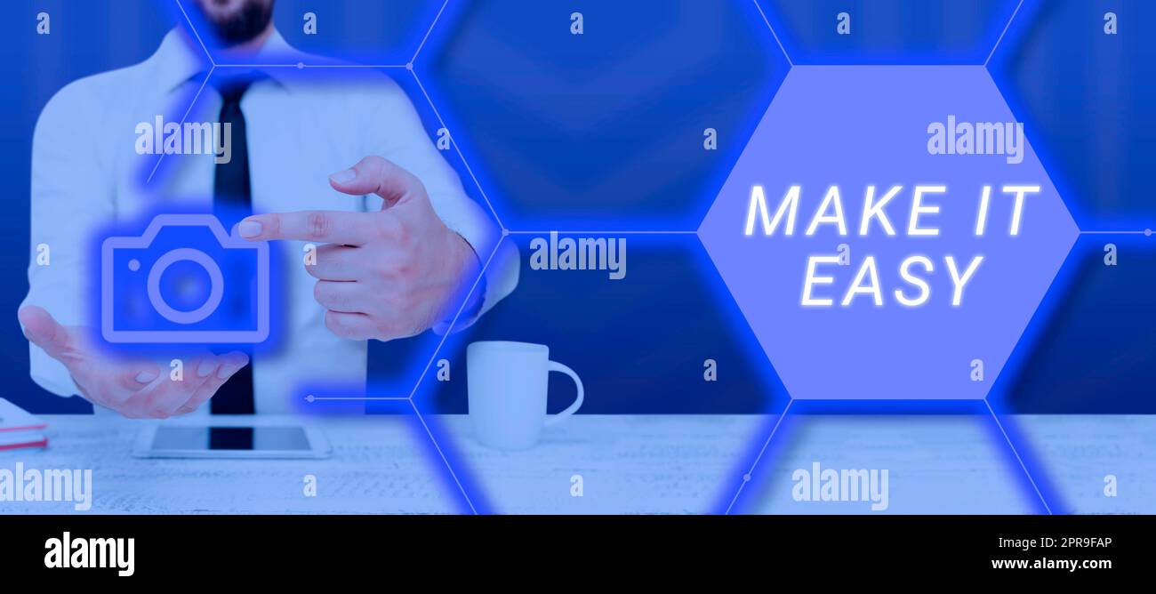 Text showing inspiration Make It Easy. Internet Concept Smart approach ...