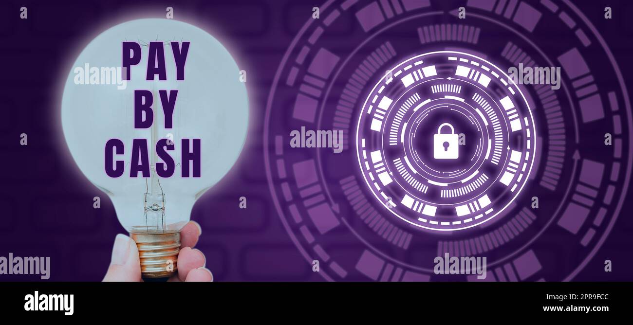 Text showing inspiration Pay By Cash. Conceptual photo Customer paying ...