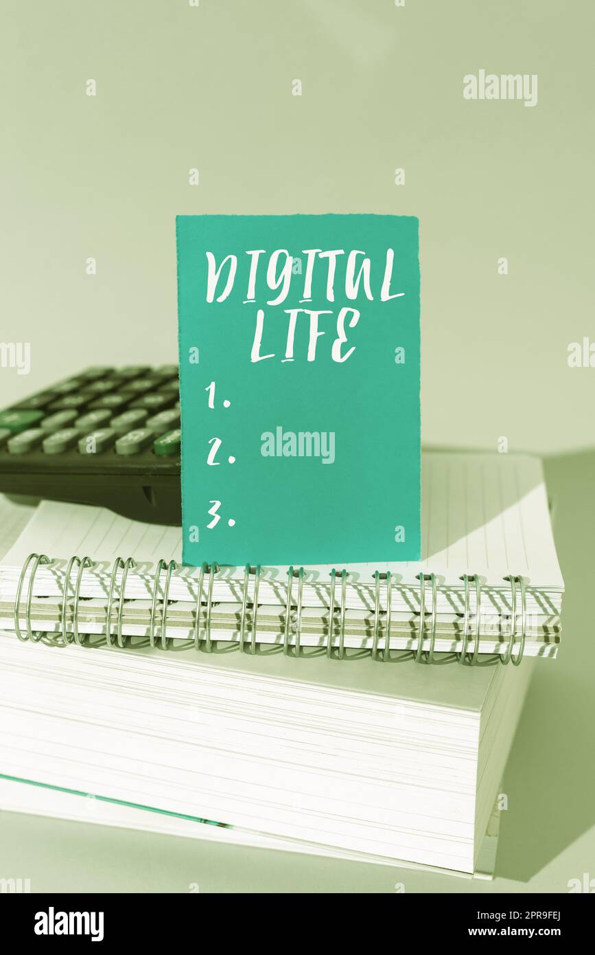 Hand writing sign Digital Life. Conceptual photo Living in a world ...