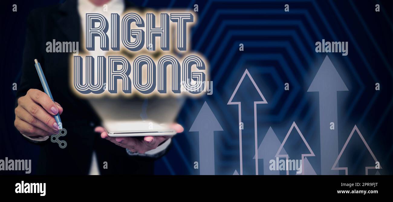 Conceptual display Right Wrong. Business idea choose between two ...