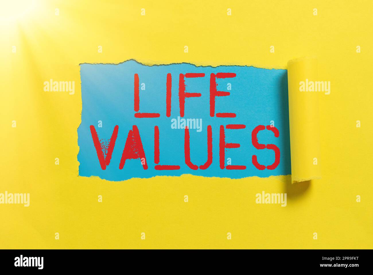 Text caption presenting Life Values. Business idea things that you ...