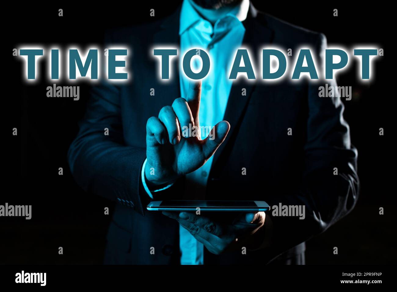 Text caption presenting Time To Adapt. Conceptual photo Moment to ...