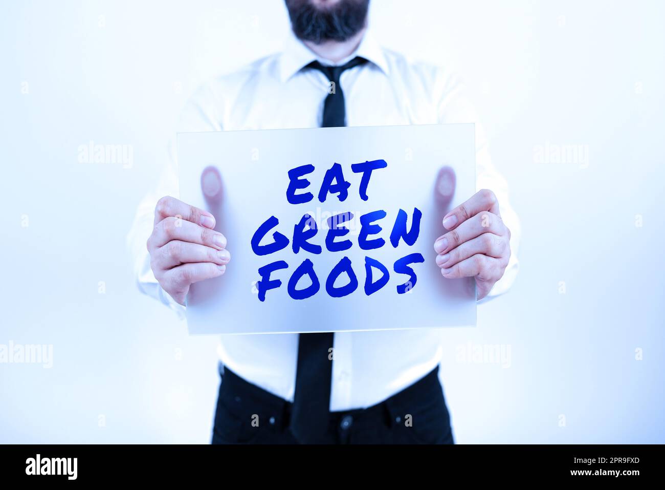 Writing displaying text Eat Green Foods. Business approach Eating more ...