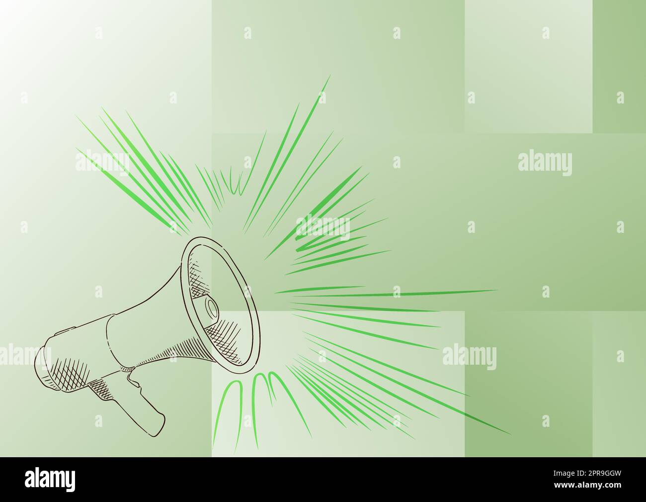 Illustration Of A Loud Megaphone Speaker Making New Announcements. Line Drawing Bullhorn ...