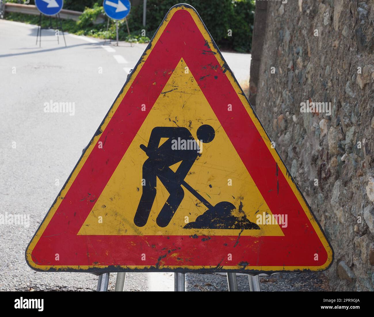road works sign Stock Photo - Alamy