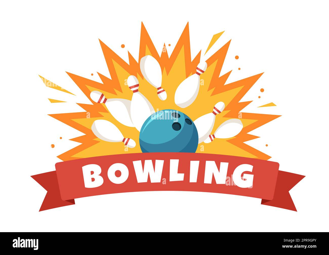 Bowling Game Hand Drawn Cartoon Flat Background Design Illustration ...