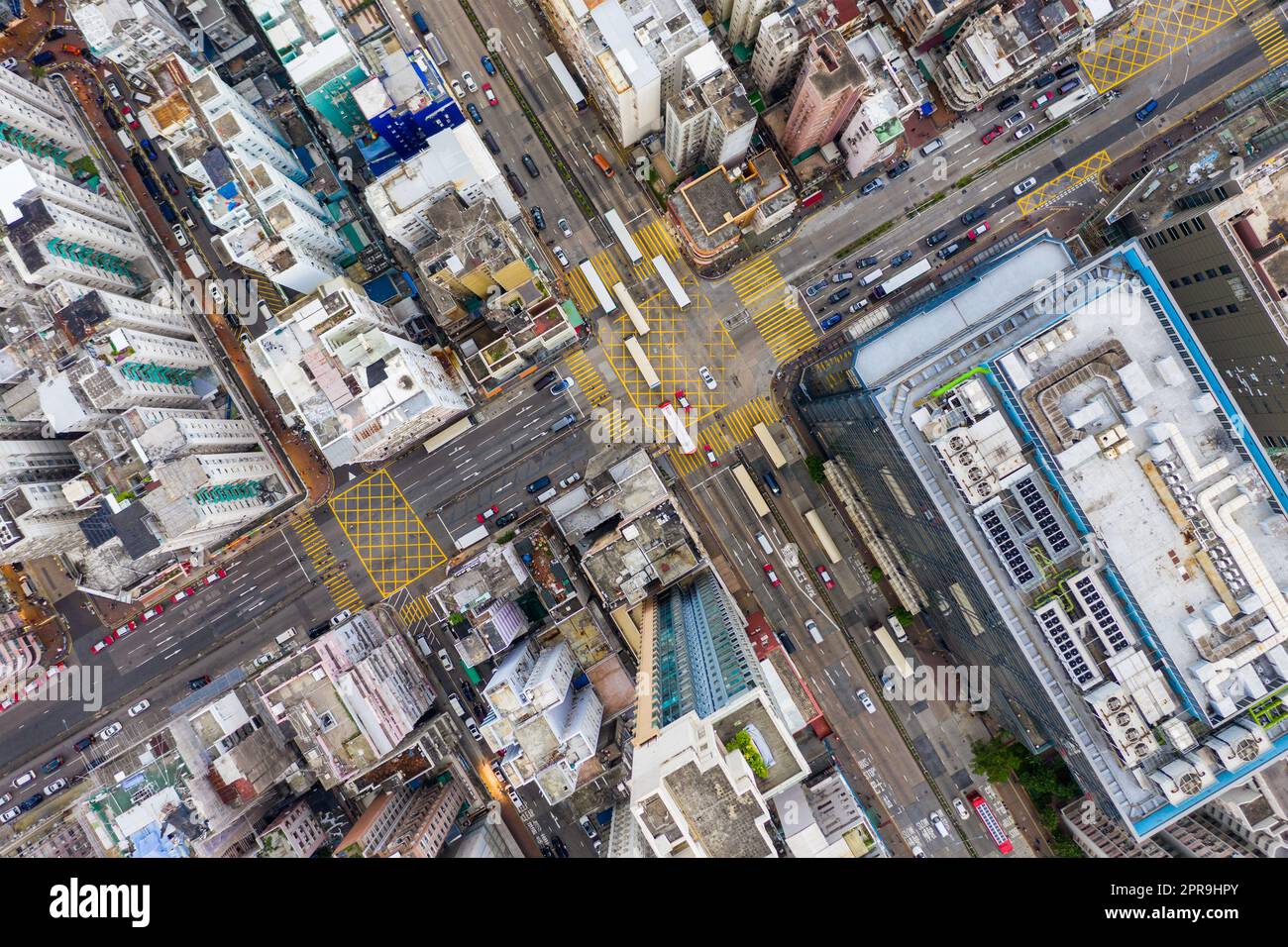 Top view hong kong intersection hi-res stock photography and images - Alamy