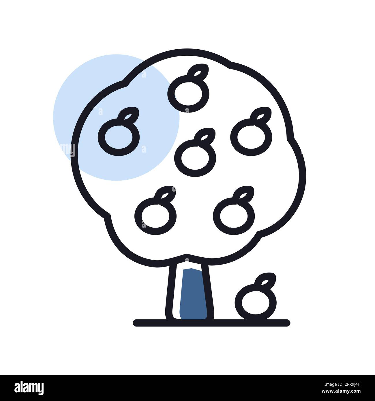 Apple tree isolated vector icon. Graph symbol for agriculture, garden ...