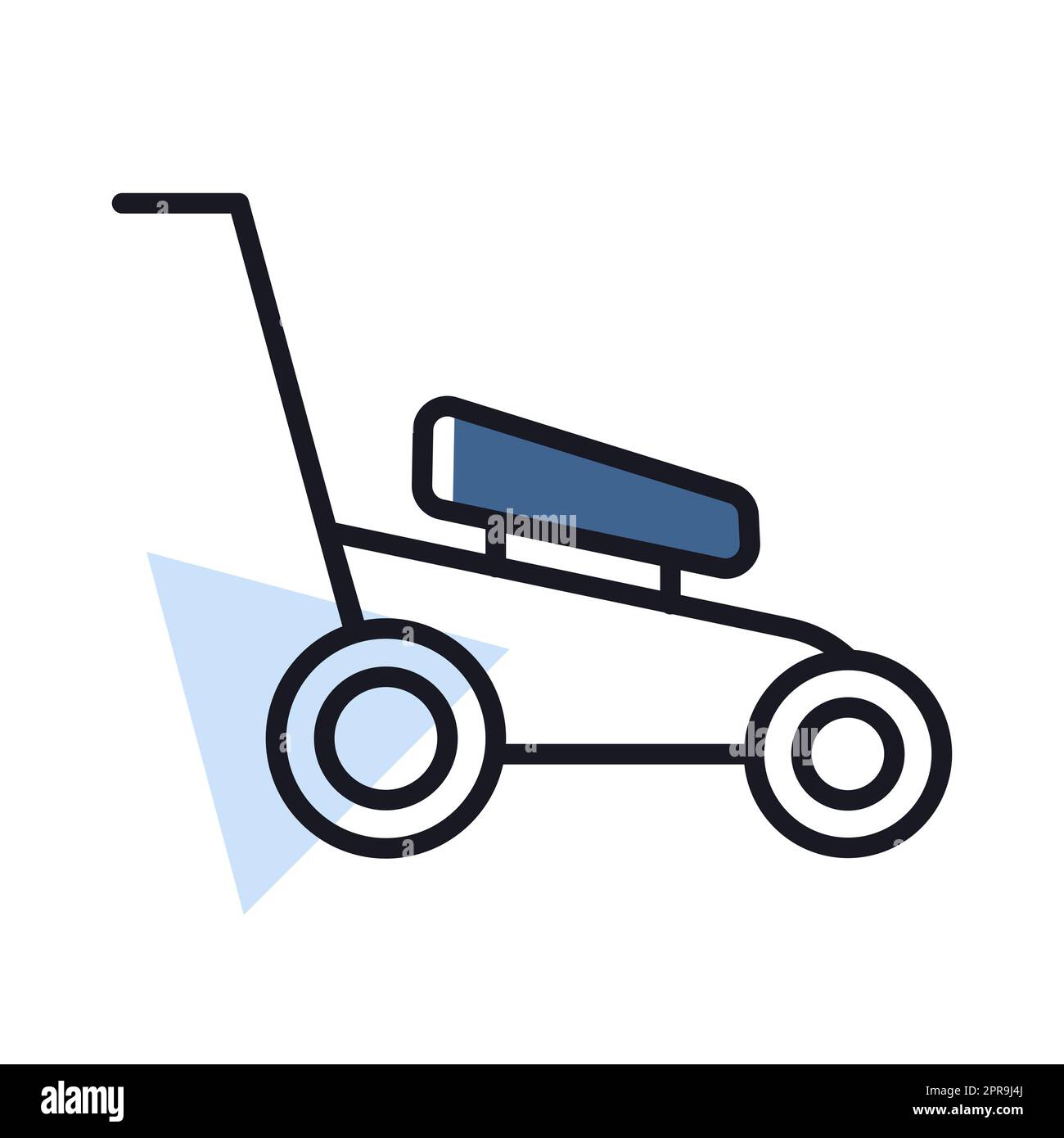 Lawn mower vector icon. Gardening grass-cutter. Graph symbol for ...