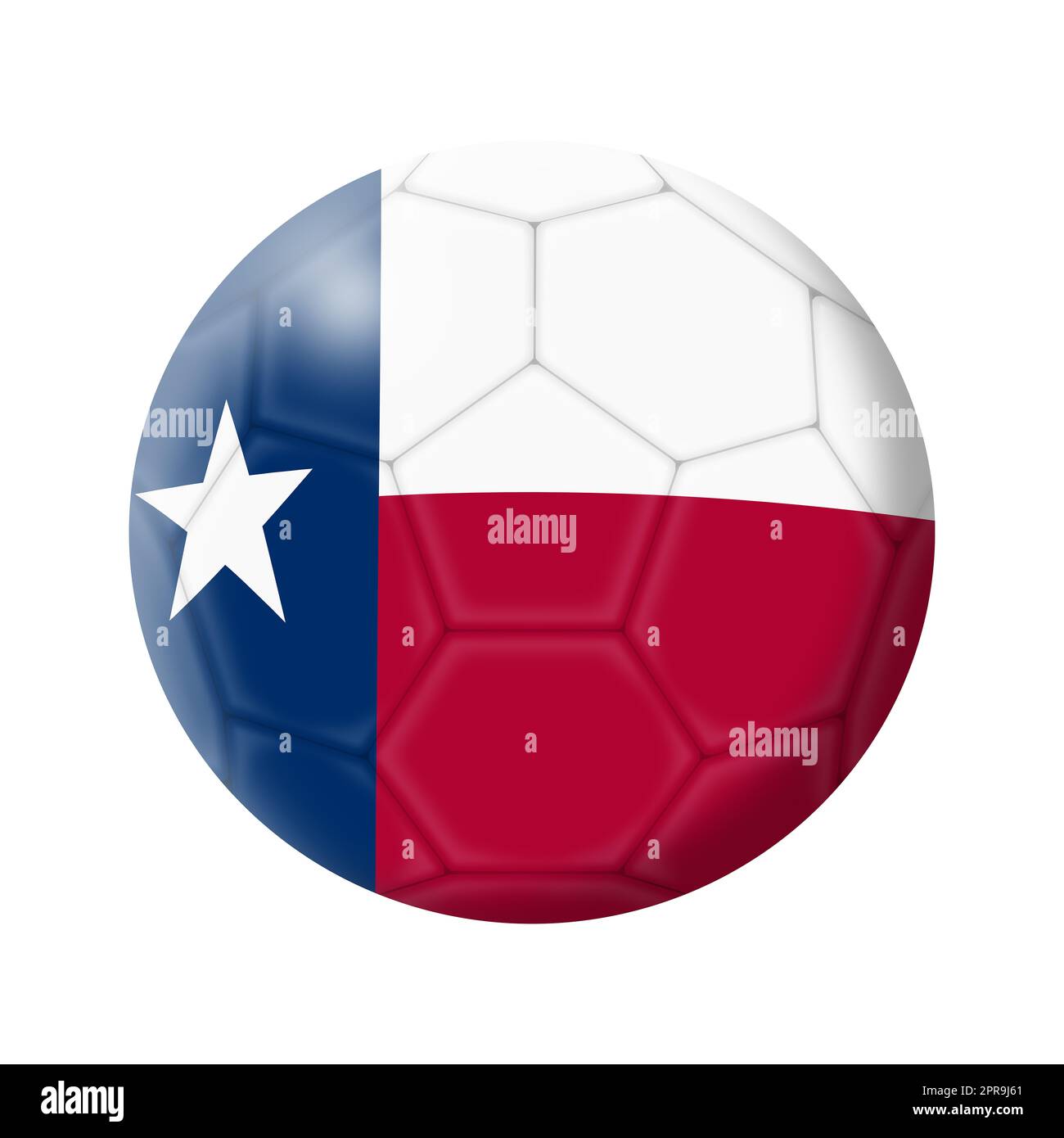 A Texas soccer ball football 3d illustration isolated on white with ...