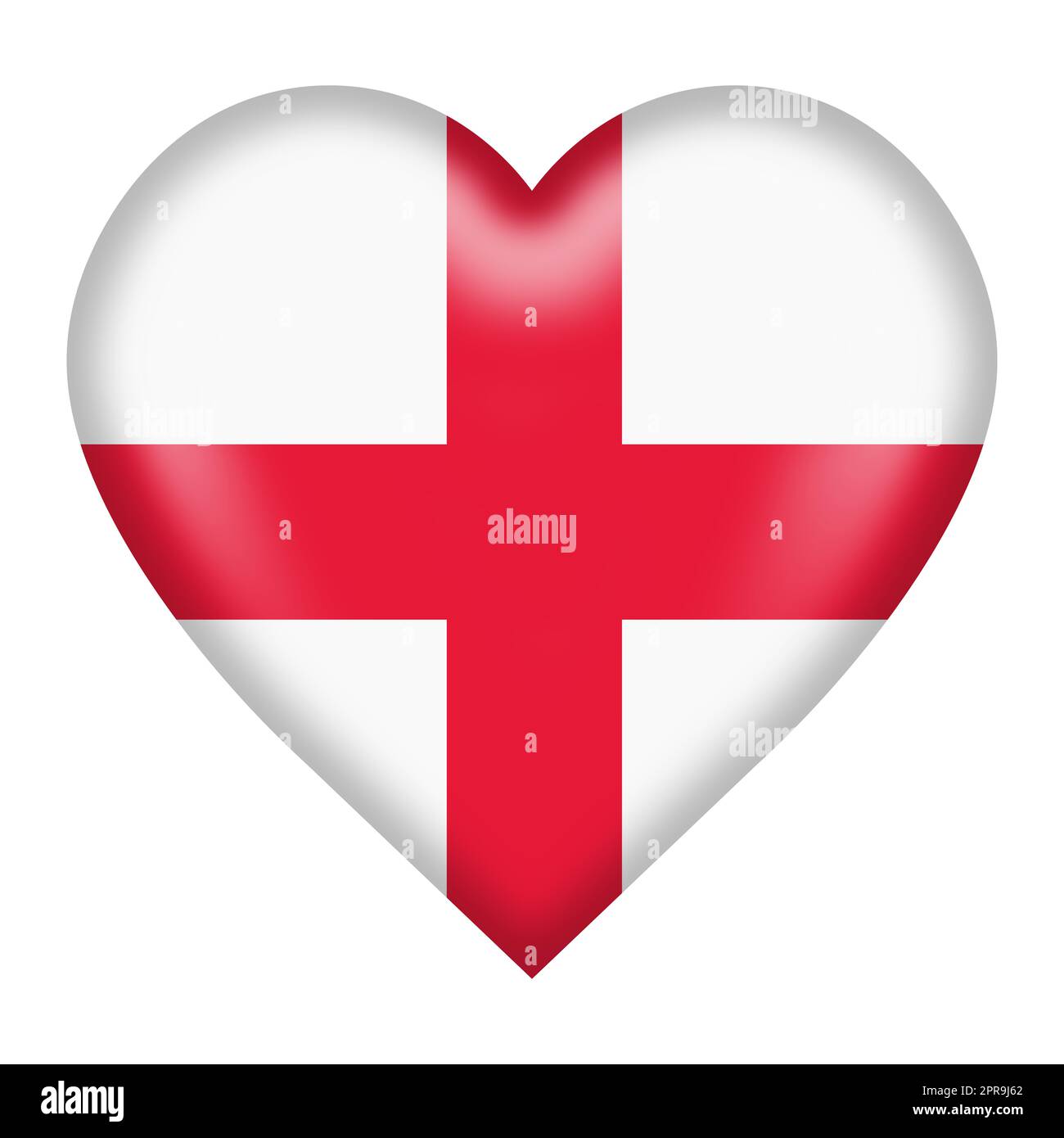 An England flag heart button 3d illustration isolated on white with ...