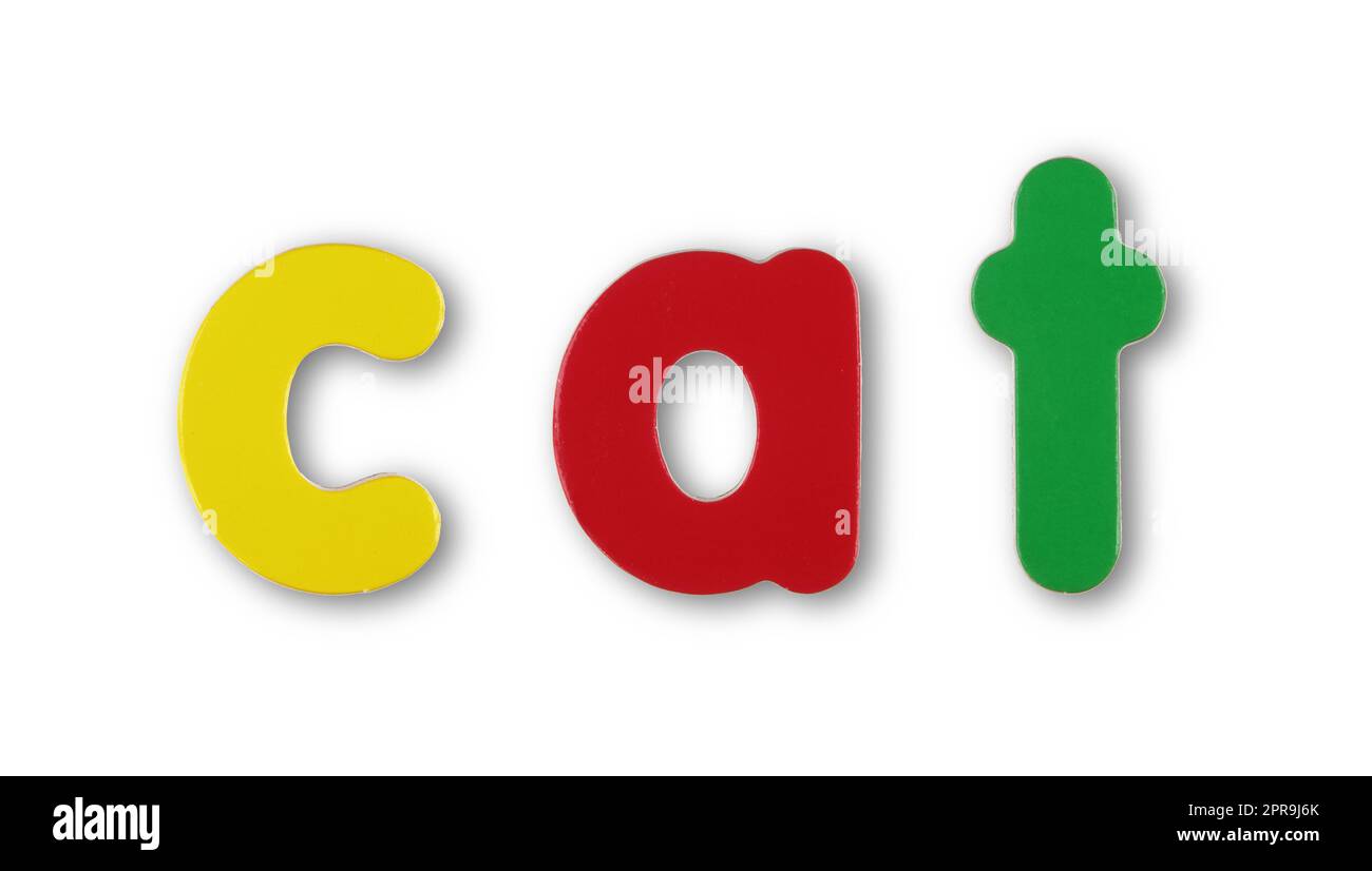 Cat coloured magnetic letters on white with clipping path Stock Photo ...